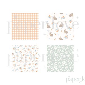 Easter Seamless Digital Paper, Spring Floral Easter Bunny Scrapbooking ...