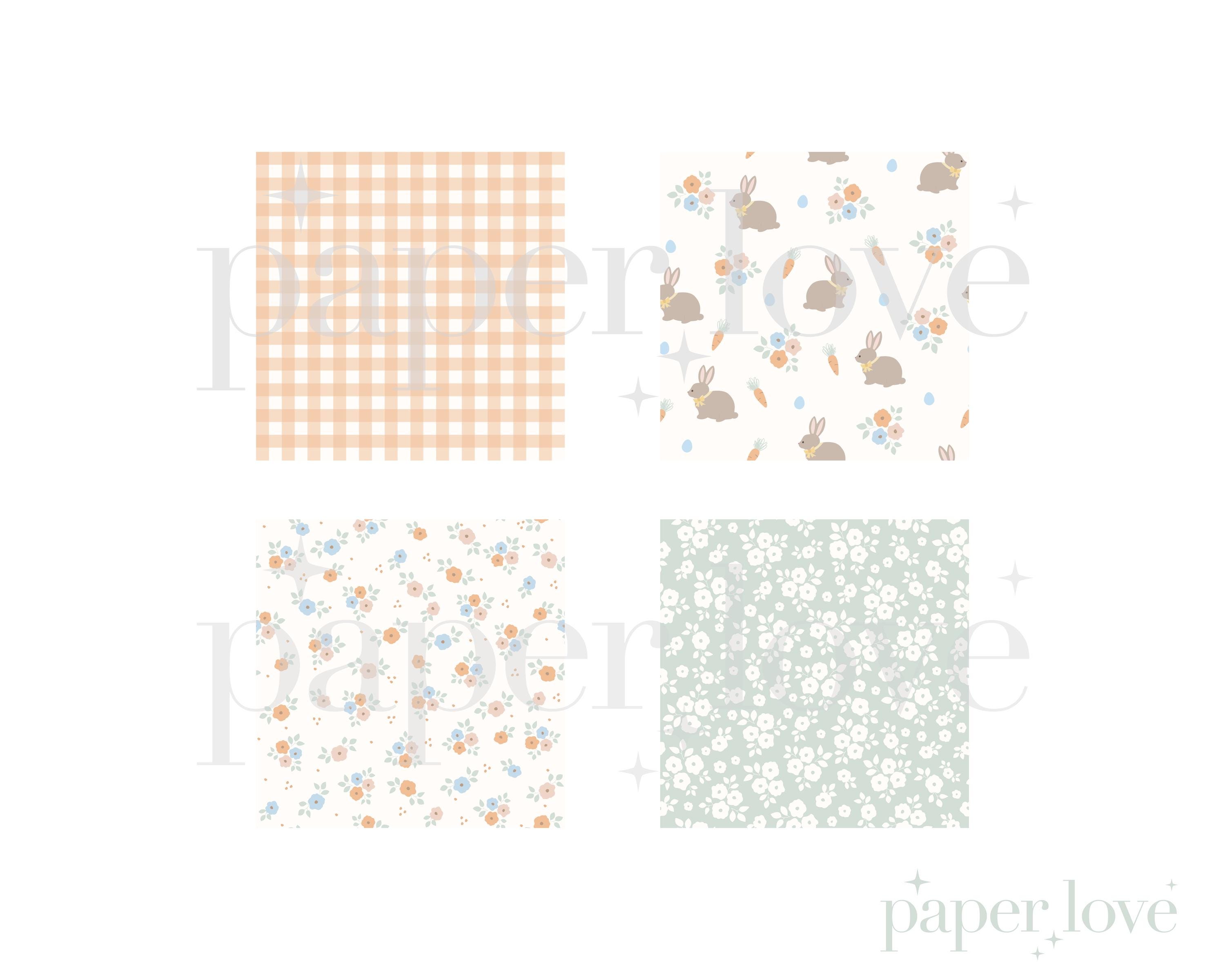 Easter Seamless Digital Paper, Spring Floral Easter Bunny Scrapbooking ...