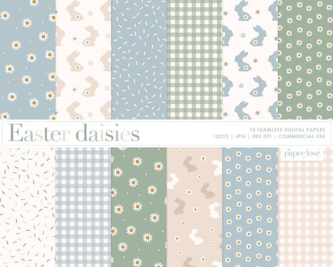 12 Easter Seamless Digital Papers, Easter Scrapbook Paper, Bunny ...