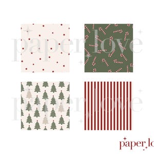 Christmas Digital Paper, Santa Digital Paper, Christmas Scrapbook Paper ...