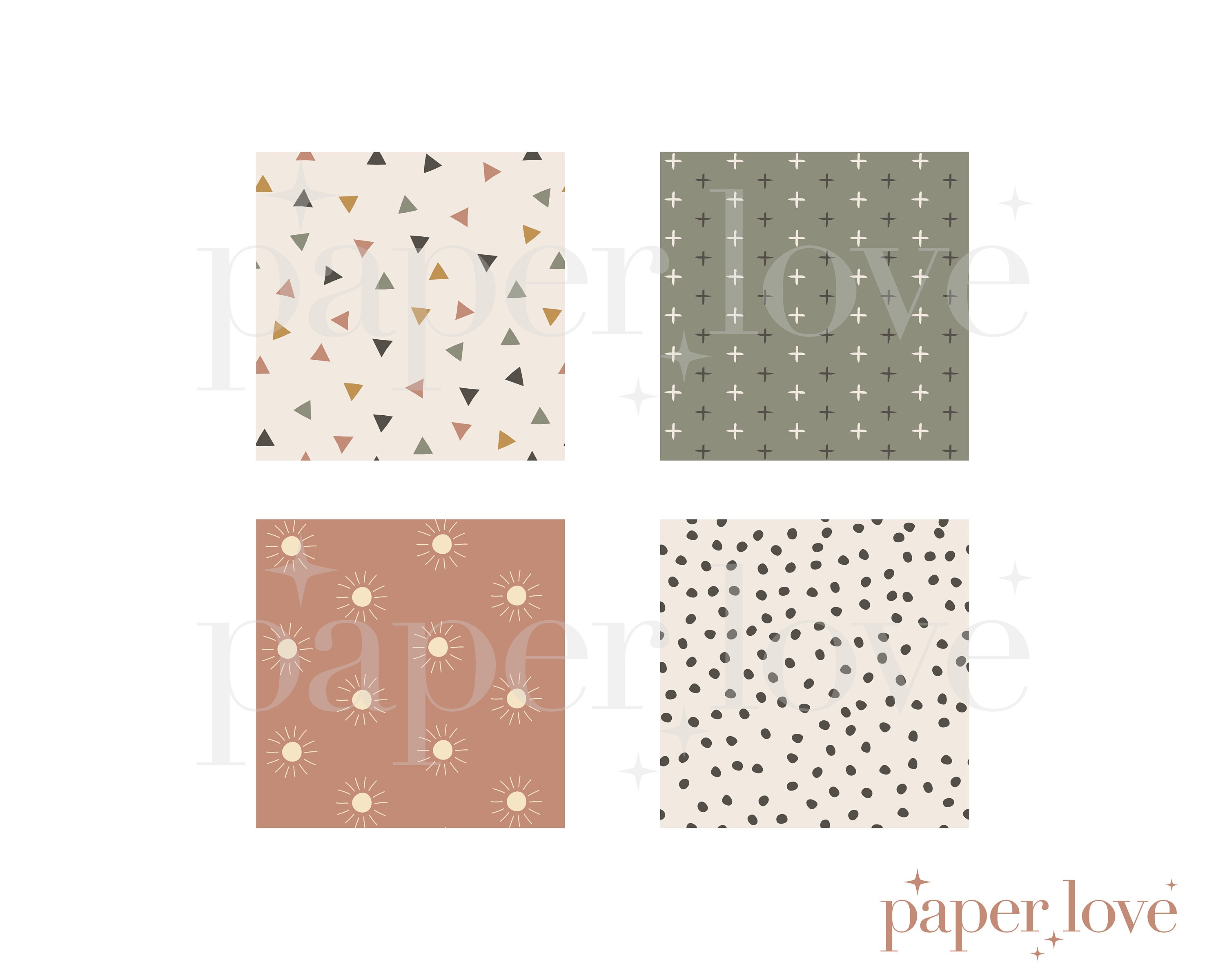 Terracotta Boho Digital Paper, Boho Seamless Repeat Pattern ...