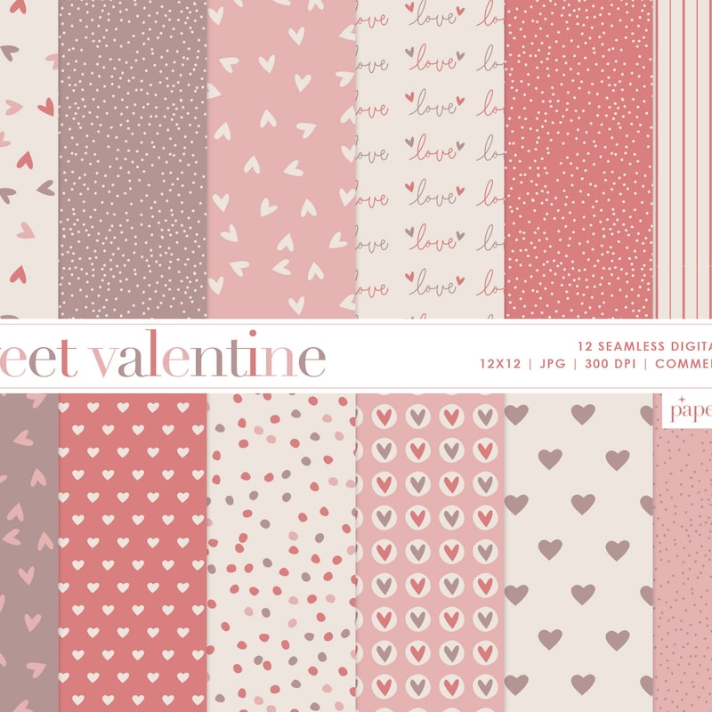 Valentine Digital Paper - Etsy