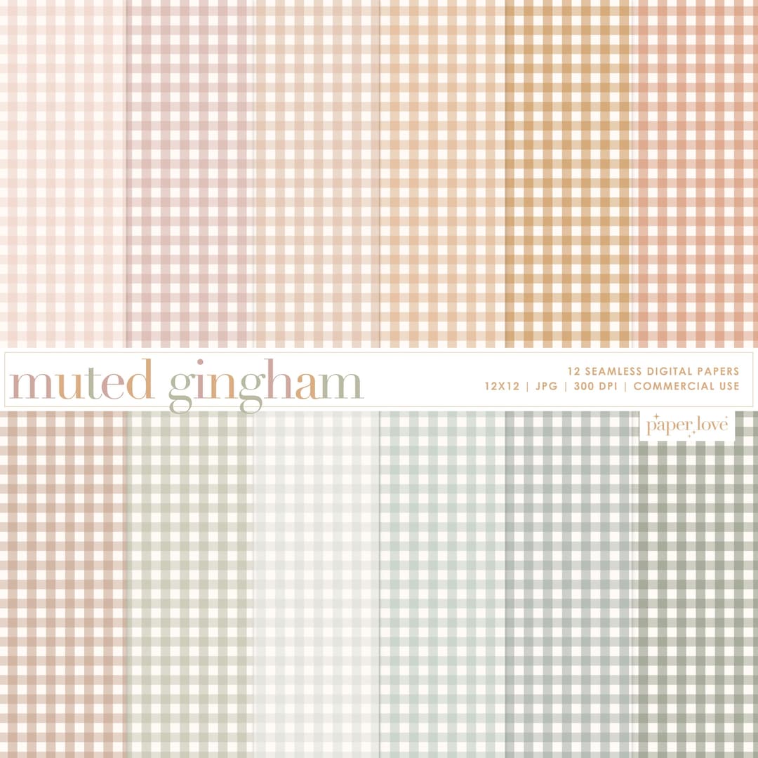 Boho Muted Gingham Seamless Pattern, Muted Boho Backgrounds, Printable ...