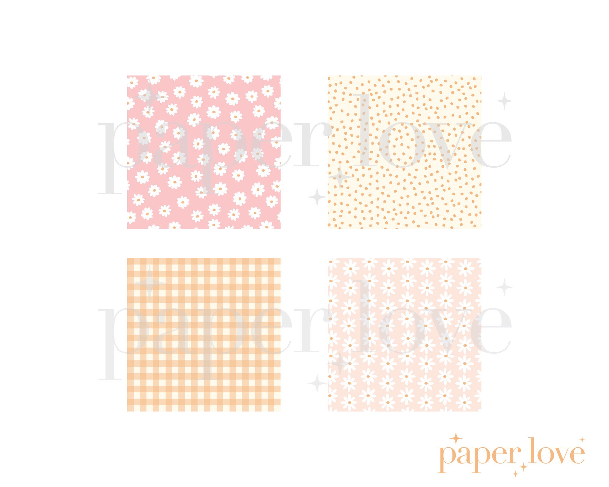 Daisy Digital Paper, Retro Spring Daisy Floral Seamless Repeat Pattern ...