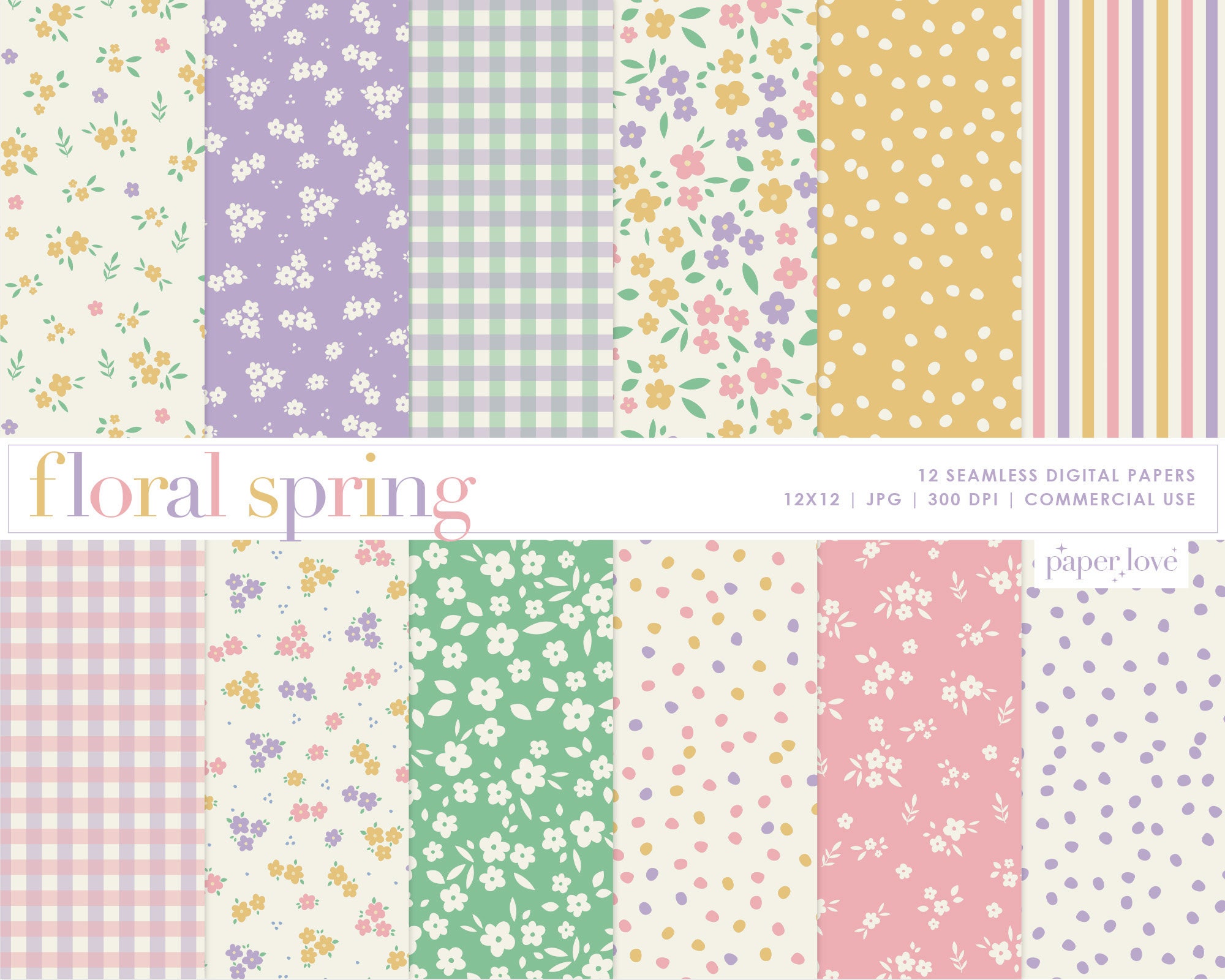 Spring Floral Seamless Digital Paper Floral Spring Seamless - Etsy
