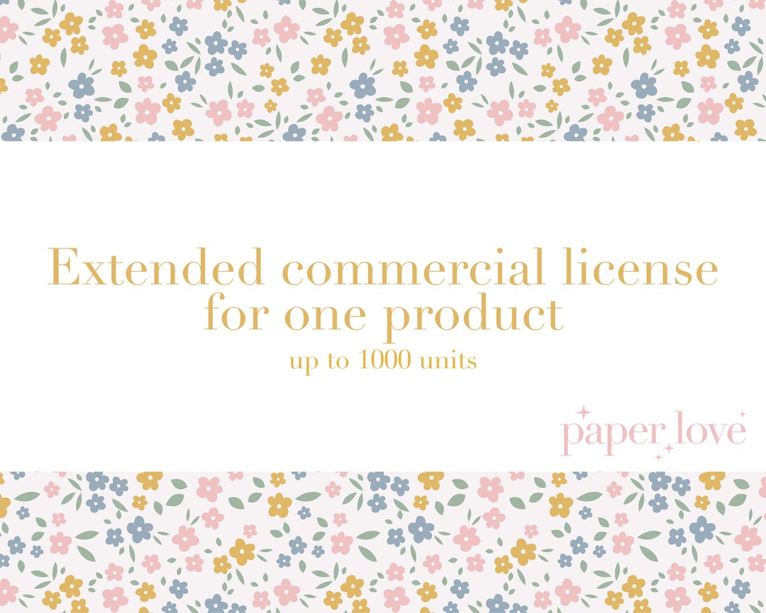 Extended Commercial License for ONE Digital Paper Set. up to 1000 Units ...