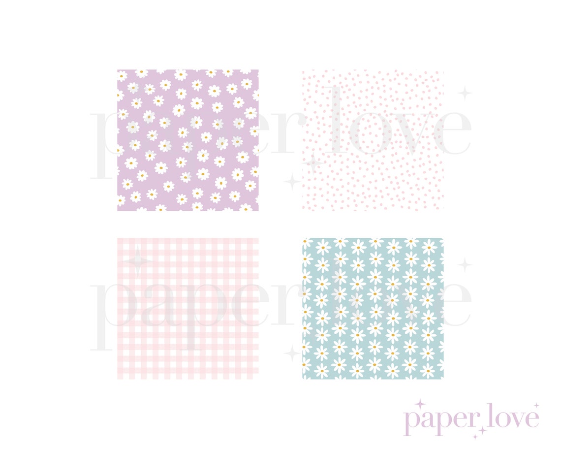 Daisy Digital Paper, Daisy Floral Seamless Repeat Pattern, Backgrounds ...