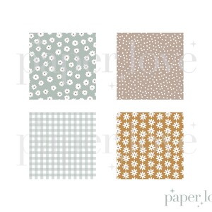 Daisy Digital Paper, Daisy Floral Seamless Repeat Pattern, Boho Floral ...