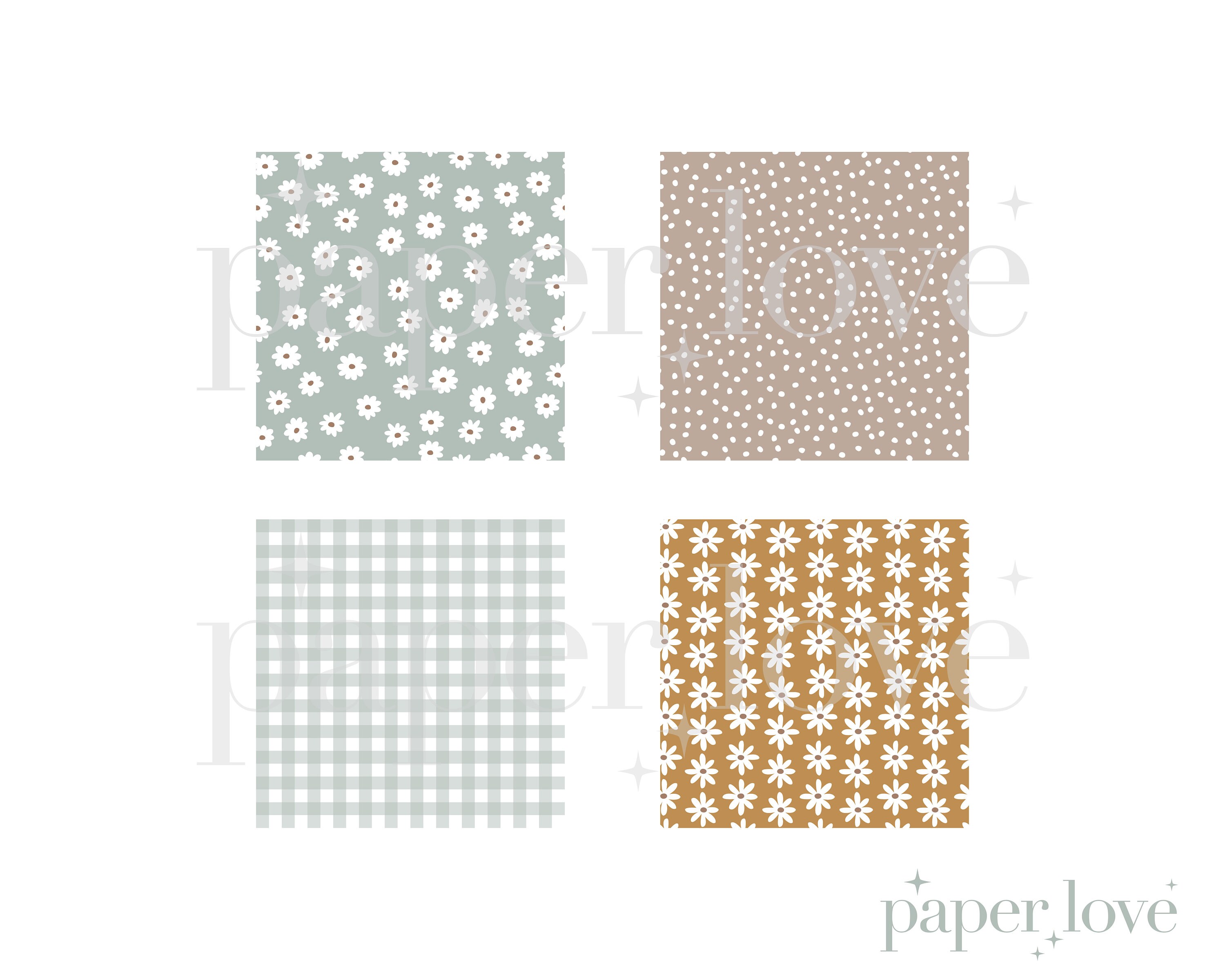 Daisy Digital Paper, Daisy Floral Seamless Repeat Pattern, Boho Floral ...