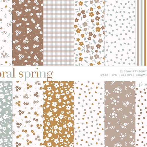Spring Floral Digital Paper Floral Seamless Repeat Pattern - Etsy