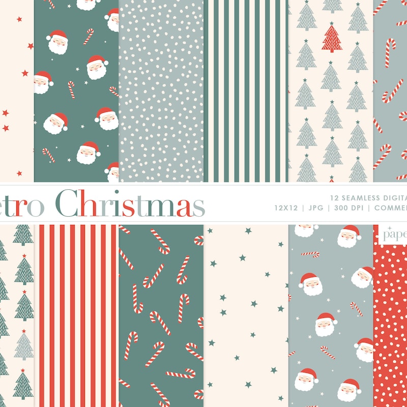 Christmas Digital Paper - Etsy