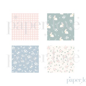 12 Easter Seamless Digital Paper, Pastel Floral Easter Scrapbook Paper ...