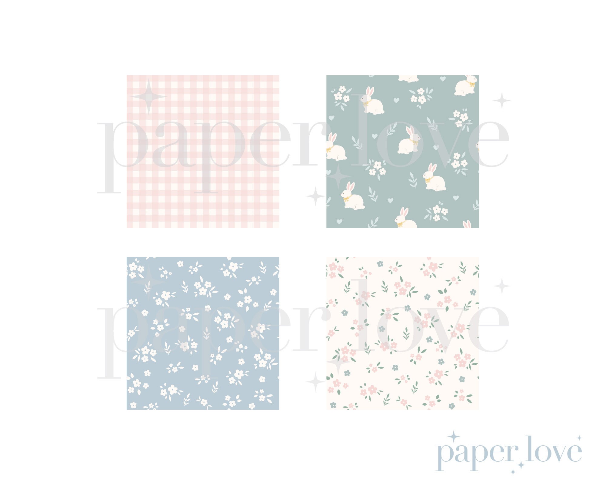 12 Easter Seamless Digital Paper, Pastel Floral Easter Scrapbook Paper ...