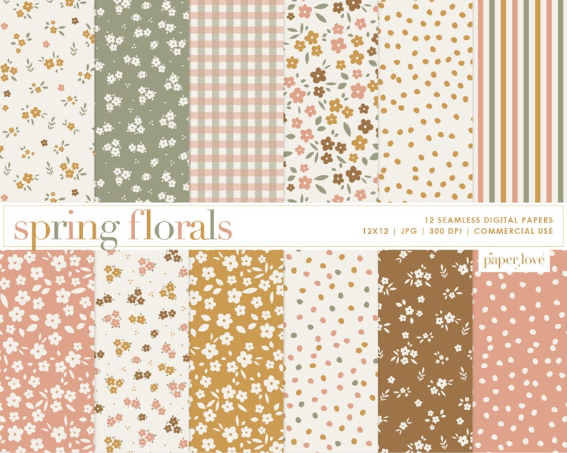 Spring Floral Seamless Digital Paper, Floral Spring Seamless Repeat ...