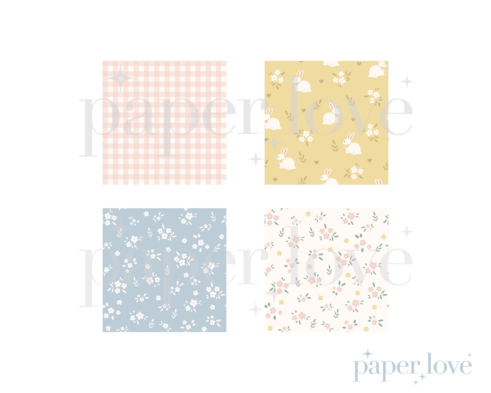 12 Easter Seamless Digital Papers, Boho Easter Scrapbook Paper, Bunny ...