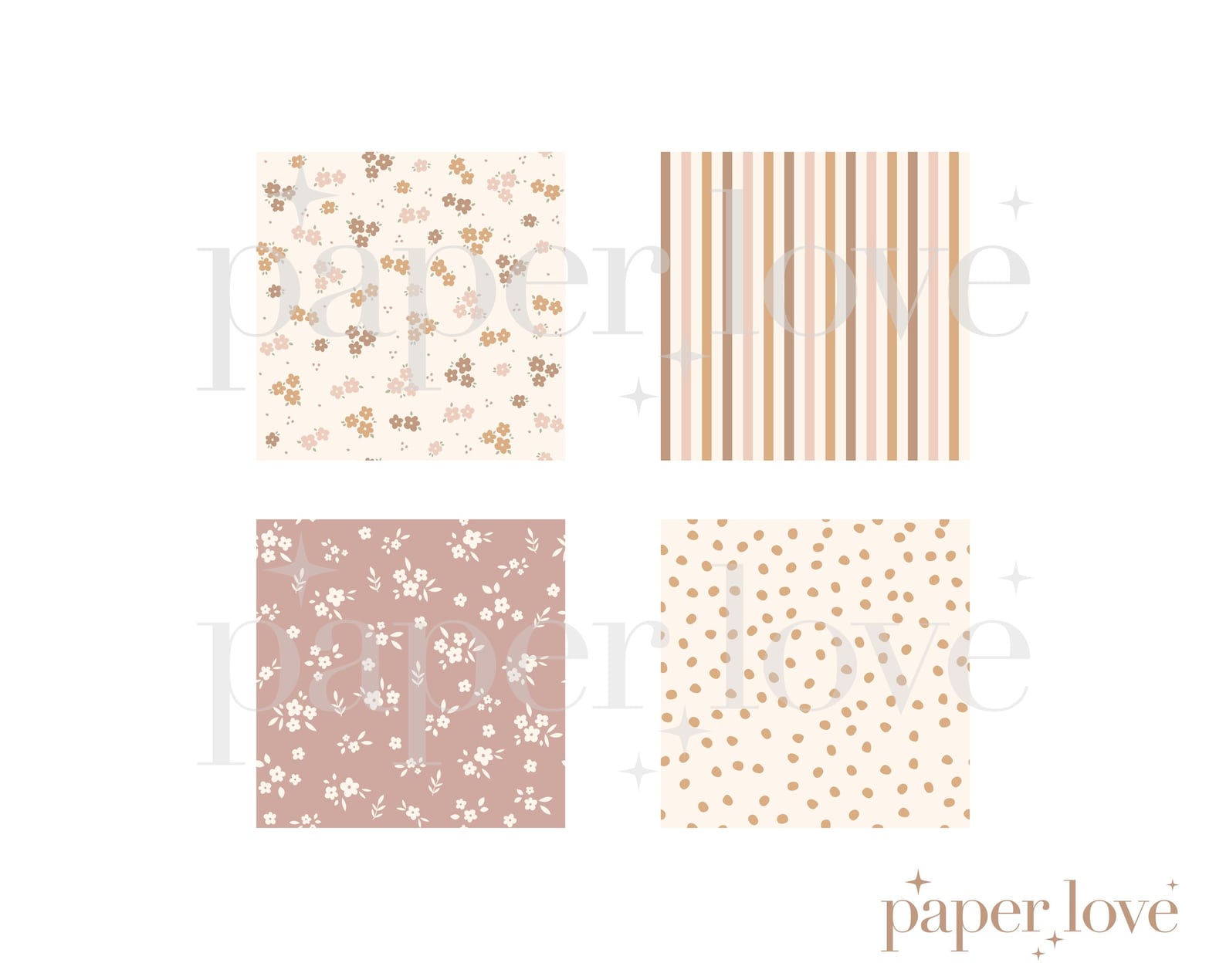 Muted Fall Floral Digital Paper, Spring Floral Seamless Pattern, Floral ...
