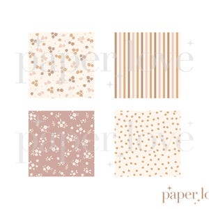Muted Fall Floral Digital Paper, Spring Floral Seamless Pattern, Floral ...