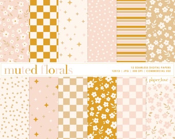 Daisy Digital Paper, Daisy Floral Seamless Repeat Pattern, Backgrounds ...