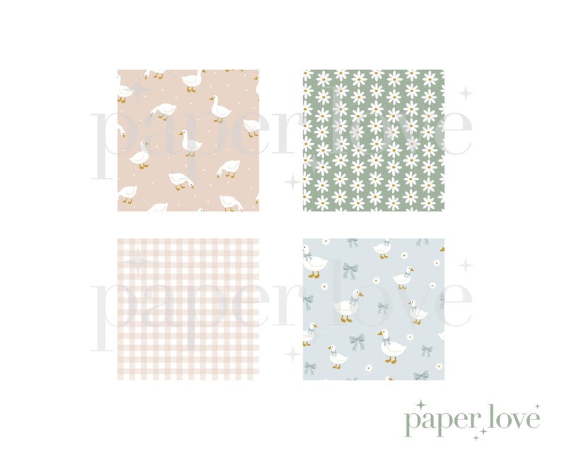 Silly Goose Seamless Pattern, Cute Cottagecore Spring Repeating Design ...