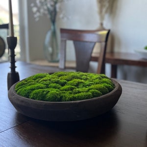 Large Moss Bowl Centerpiece for Dining Table With Preserved Moss Rustic Table Top Planter Modern ...