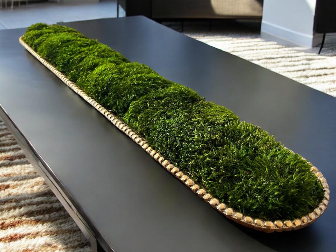 Moss Art Table Decoration Natural Preserved Moss Display Dining Table ...