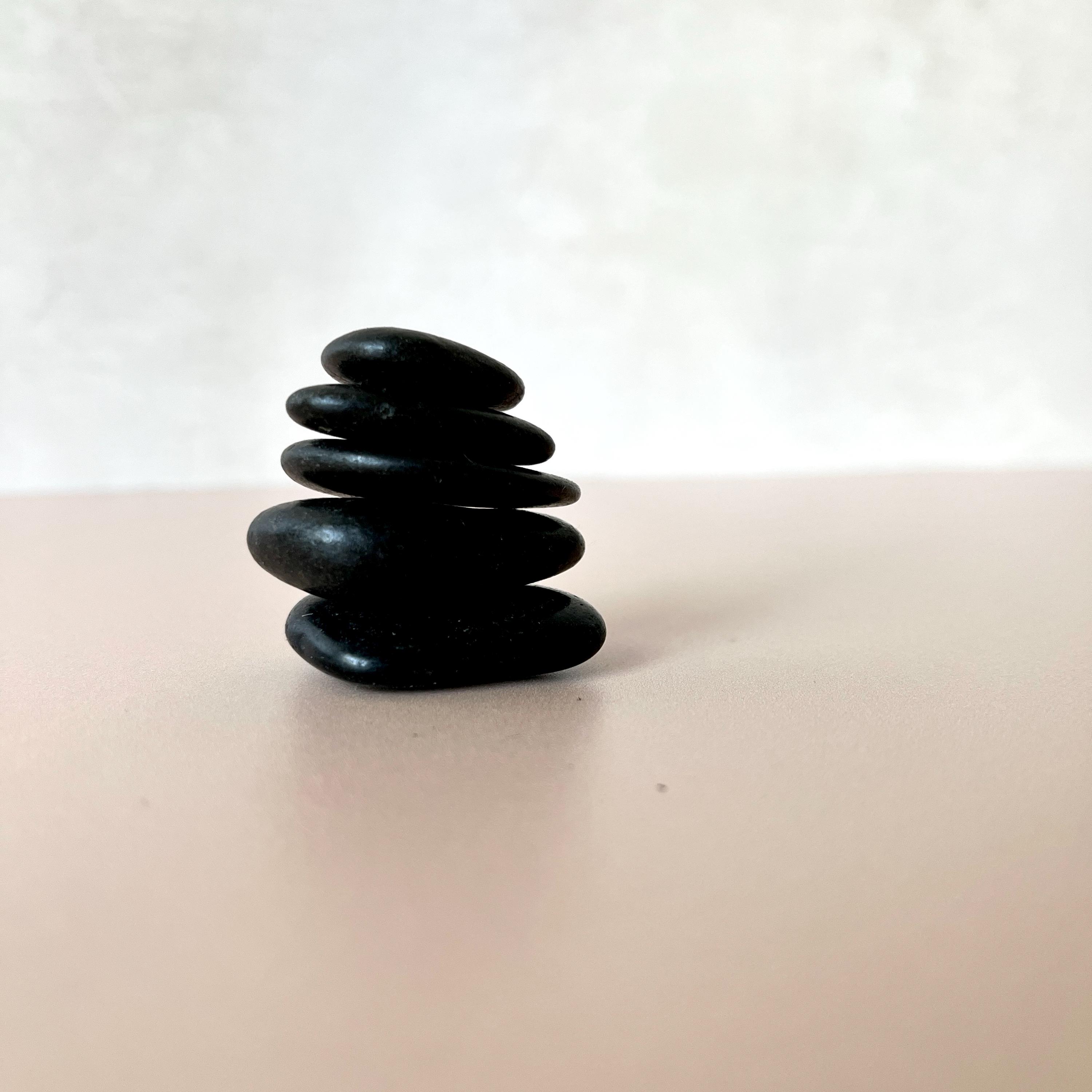 Black Stacking Stones for Stress Relief Natural Worry Pebbles ...