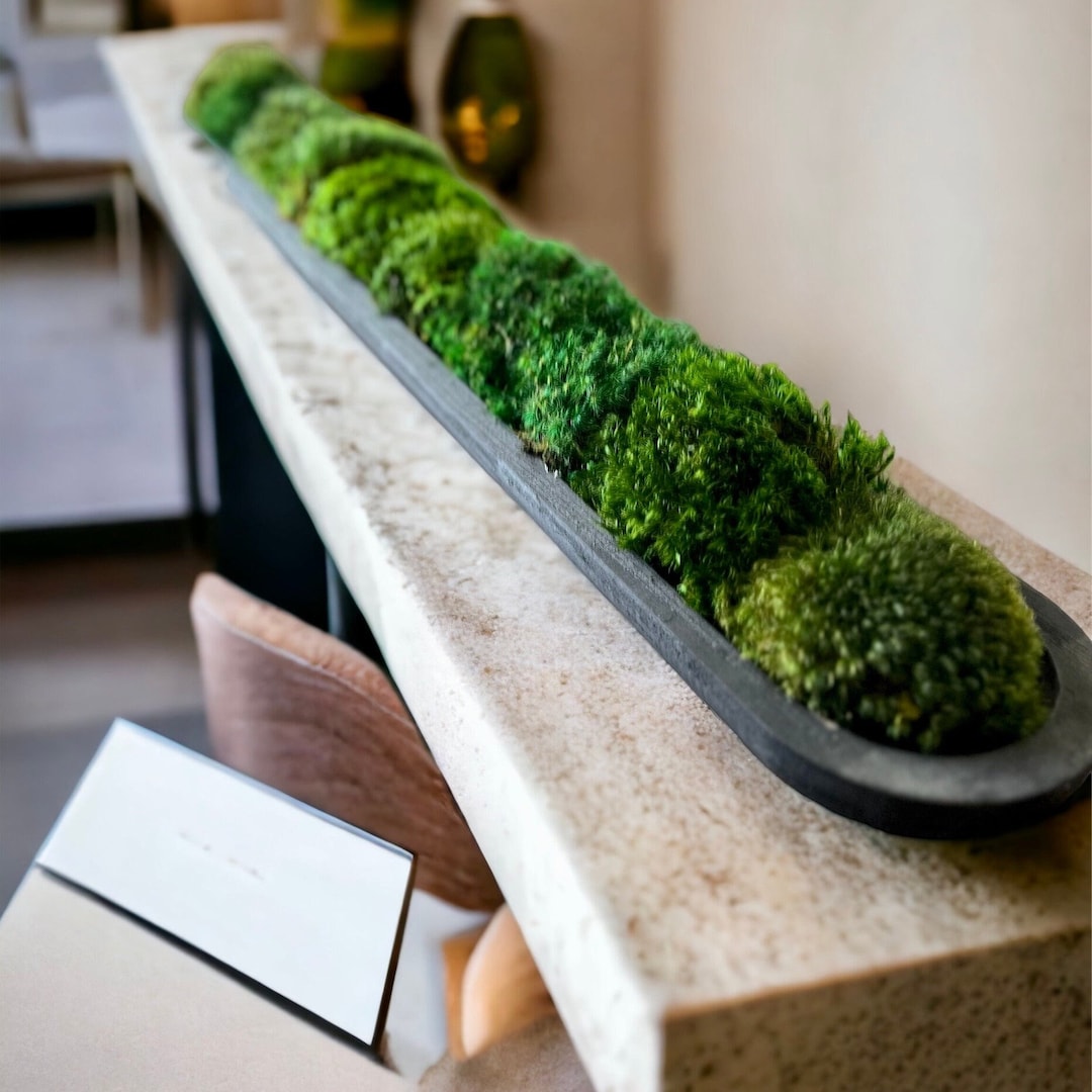 Long Moss Centerpiece for Table Moss Decoration Moss Bowl - Etsy