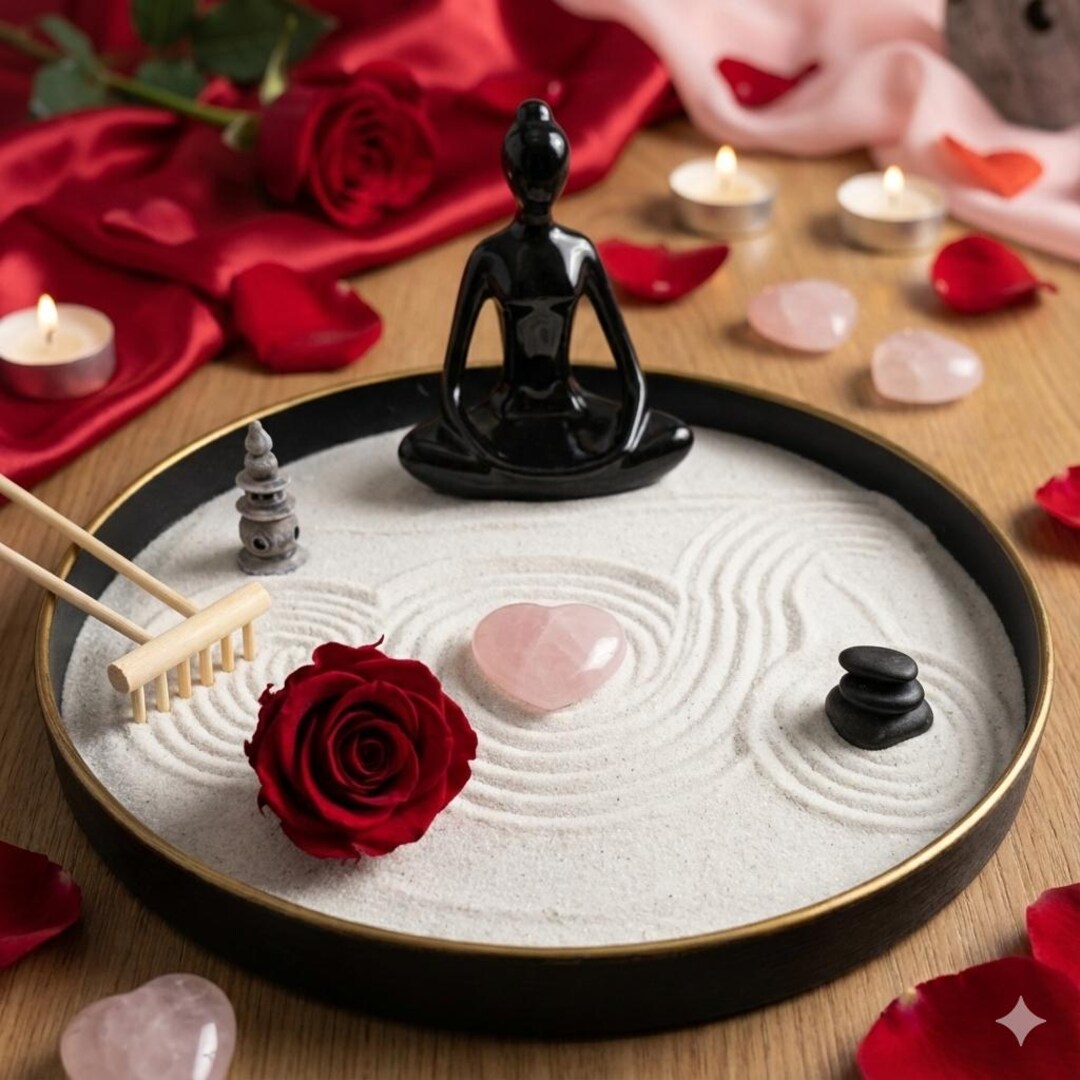 Desktop Zen Garden Valentine Gift Mindfulness Kit Stress Relief Office ...
