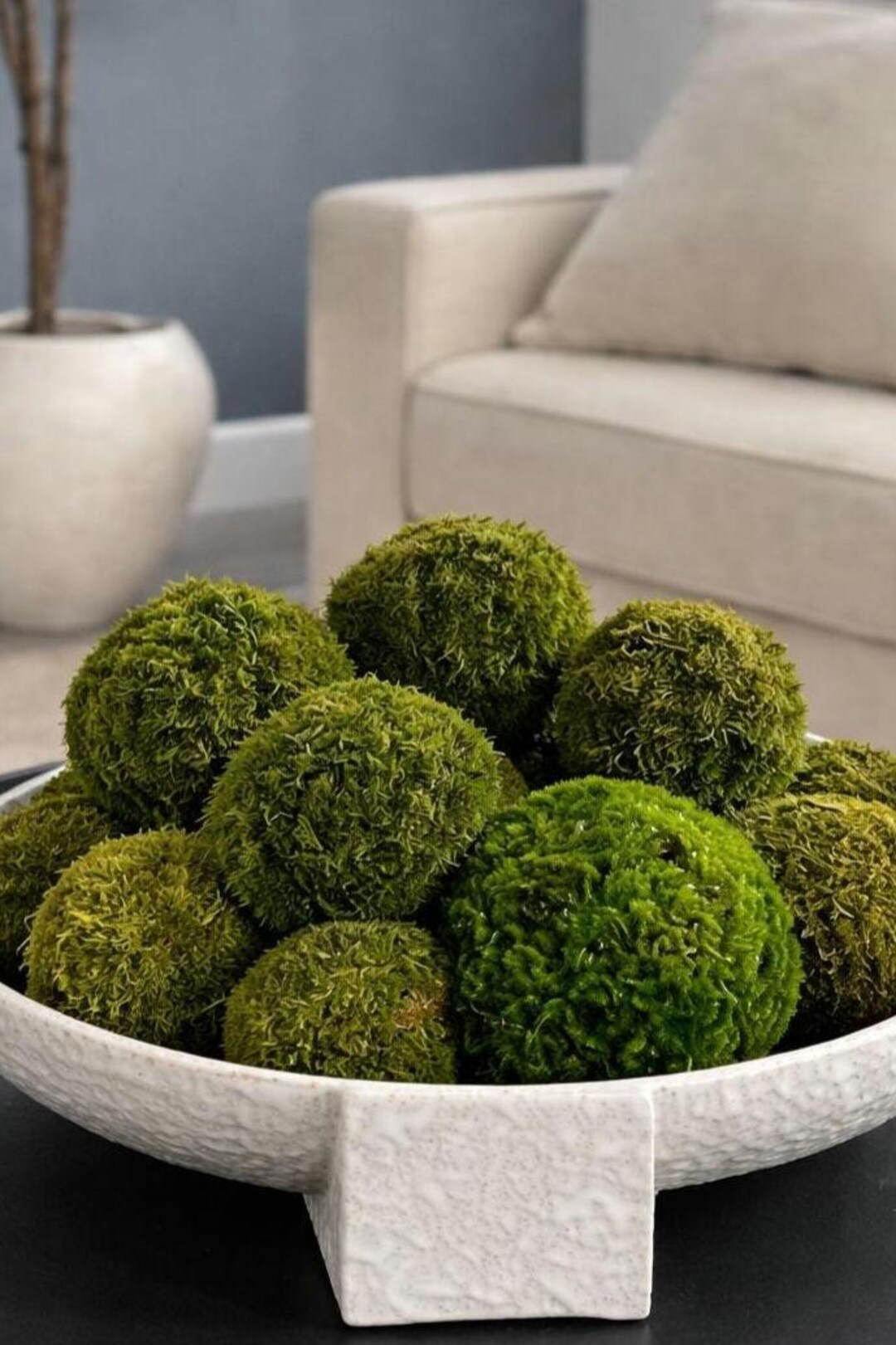 Moss Sphere Bowl Filler Maintenance Free Home Accent Holiday Christmas ...