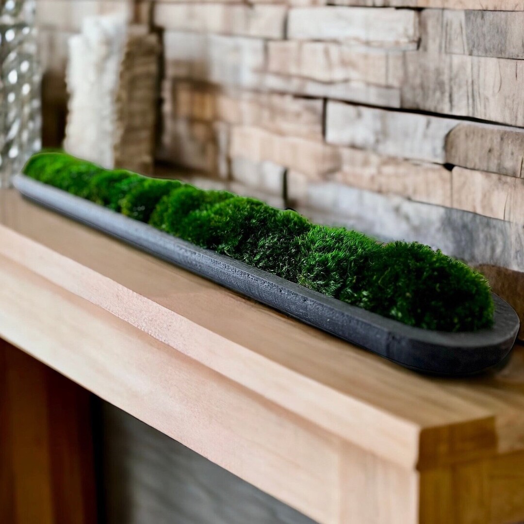 Long Moss Centerpiece for Table Moss Decoration Moss Bowl Arrangement ...