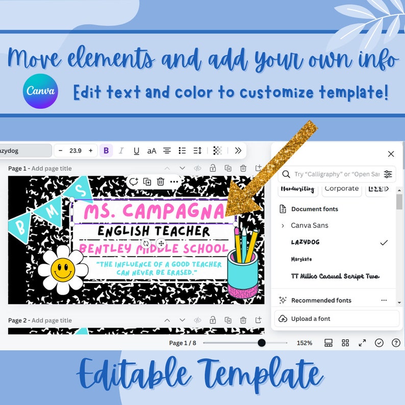 Composition Notebook Inspired Teacher Email Signature- Edit Template ...