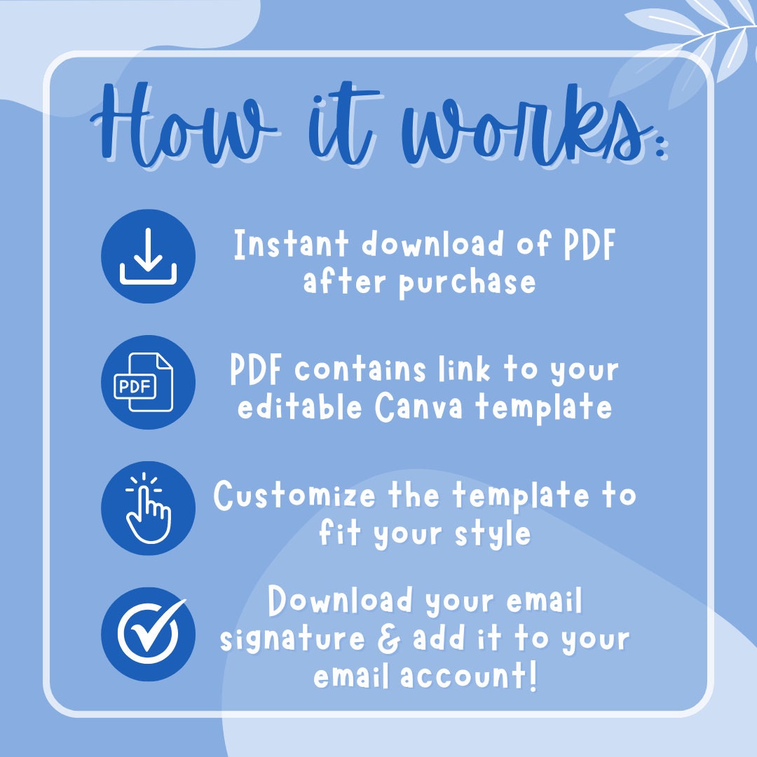 Navy Floral Teacher Email Signature Editable Template Using Canva ...