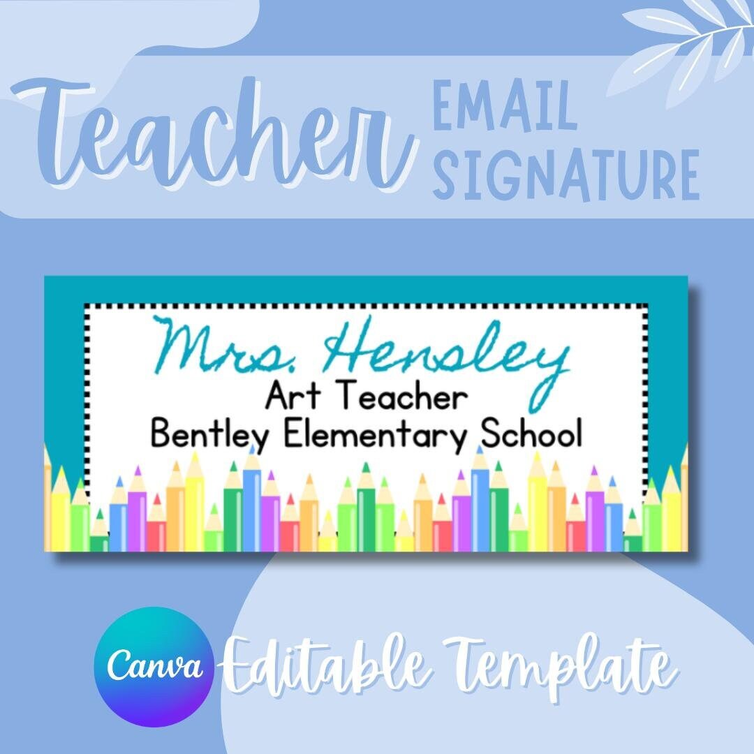 Color Me Surprised Teacher Email Signature - Edit Template Using Canva ...