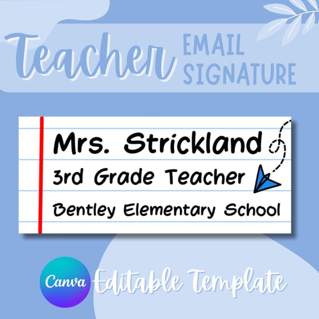 Super Fly Teacher Email Signature - Notebook Paper/paper Airplane ...