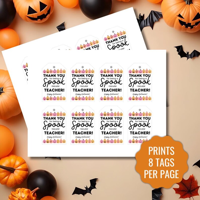 Spook-tacular Teacher Gift Tag | Printable Gift Tag | Printable Teacher ...