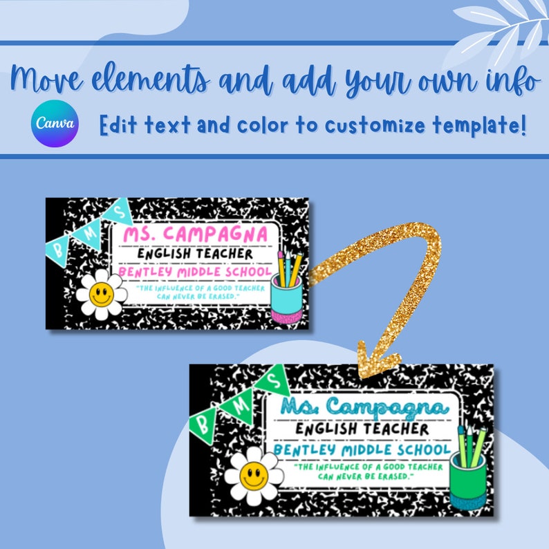 Composition Notebook Inspired Teacher Email Signature- Edit Template ...