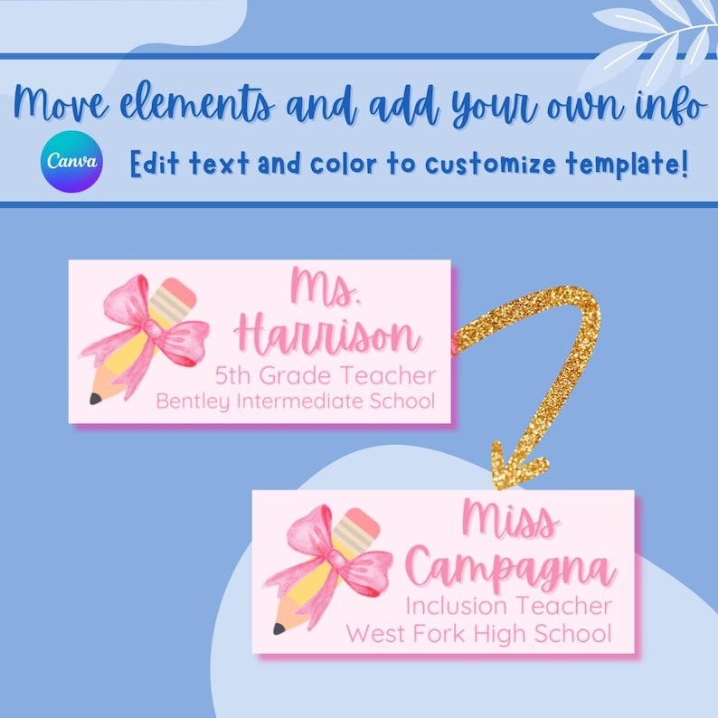 Tickled Pink Bow Teacher Email Signature - Editable Template Using ...