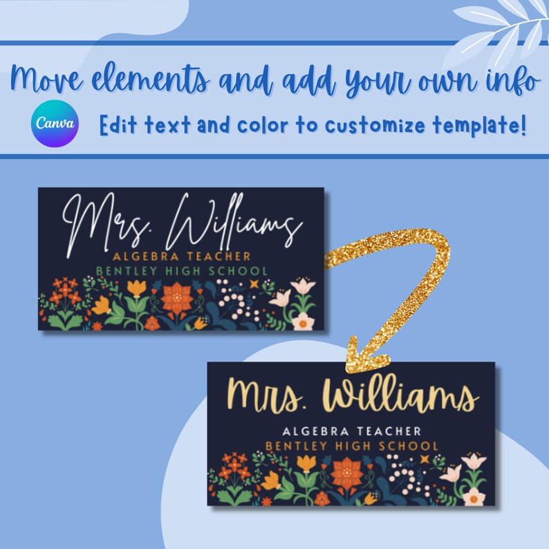 Navy Floral Teacher Email Signature Editable Template Using Canva ...
