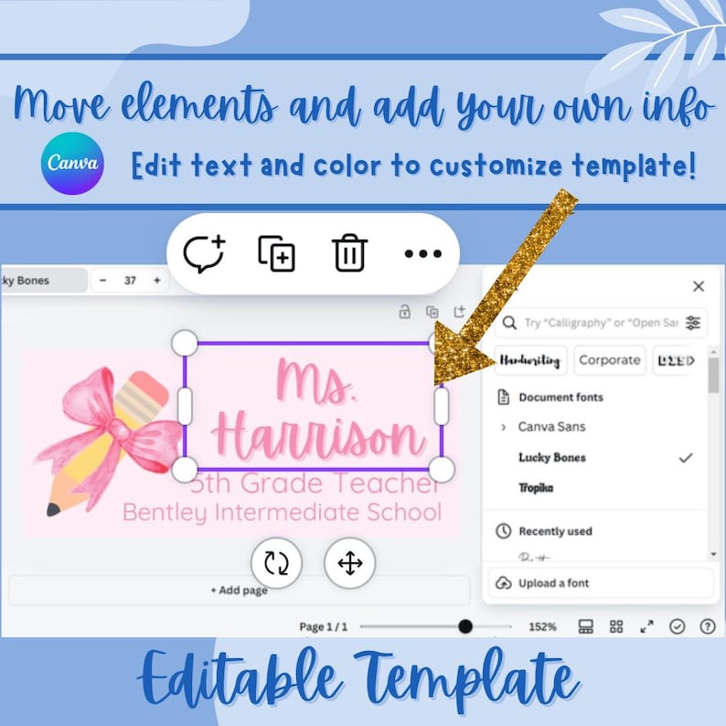 Tickled Pink Bow Teacher Email Signature - Editable Template Using ...