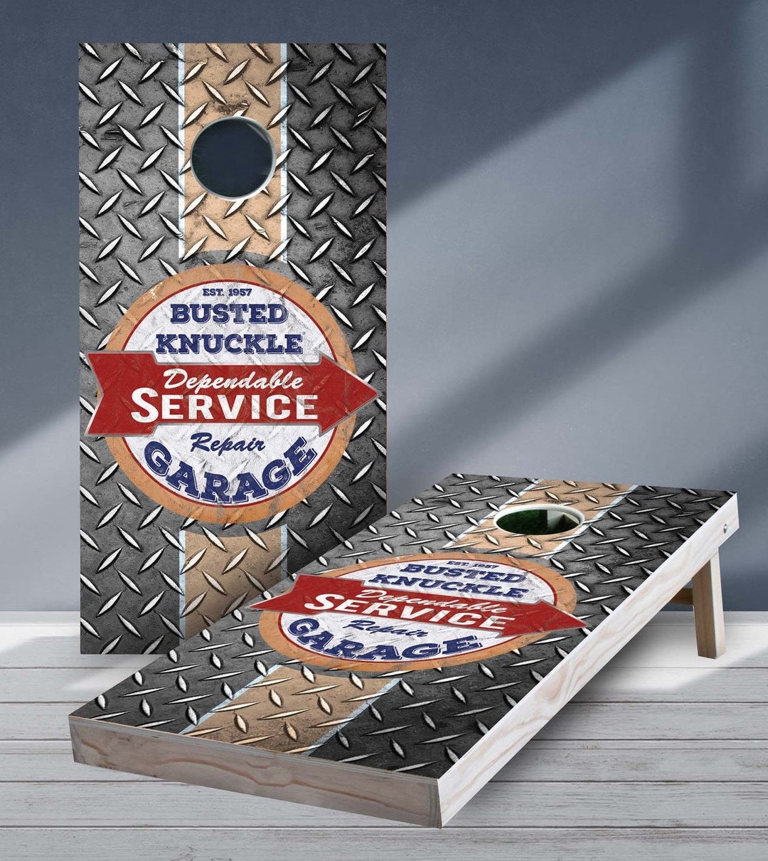Busted Knuckle Garage Car Repair2 Cornhole Board Set FREE Shipping - Etsy