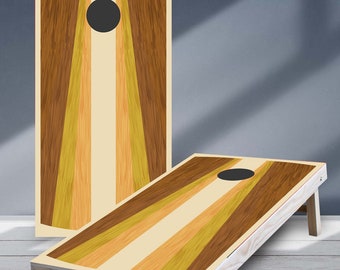 Retro Stained Poster Pyramid Cornhole Set With Bags Cornhole Set ...