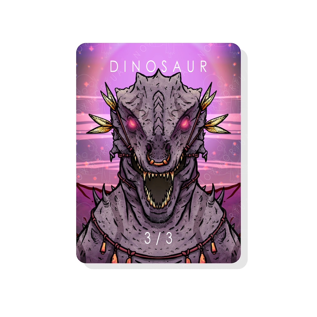 3/3 Dinosaur Token for Magic the Gathering - Etsy