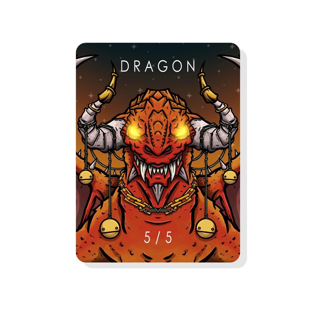 5/5 Dragon Token for Magic the Gathering - Etsy