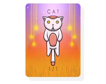 Cat Token 2/2 MTG Gift Present Pixel Art 8bit Proxy Magic the Gathering ...