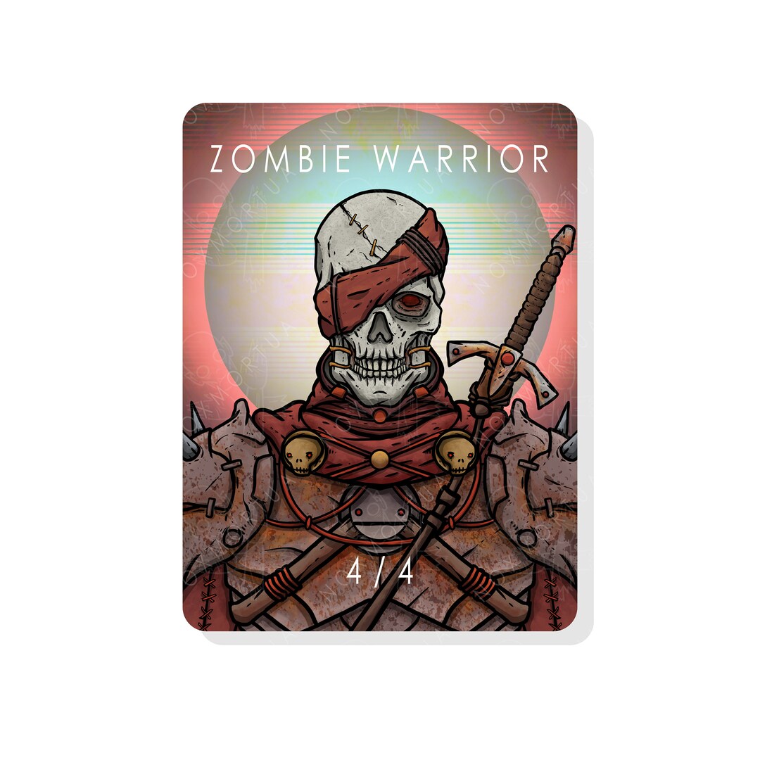 4/4 Zombie Warrior Token for Magic the Gathering - Etsy