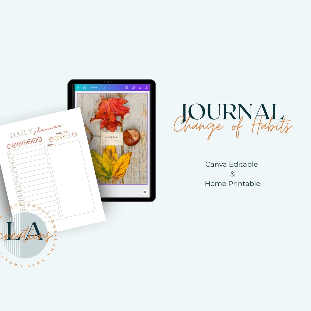 Habit Change Diary. Editable Template to Create a Positive - Etsy