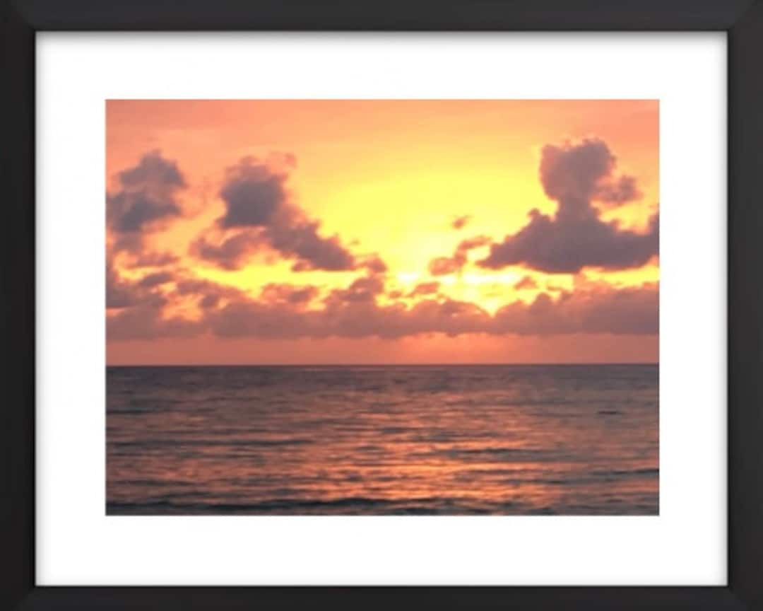 Sunset Fine Art Print. Beach Photography. Orange and Yellow Sky. - Etsy