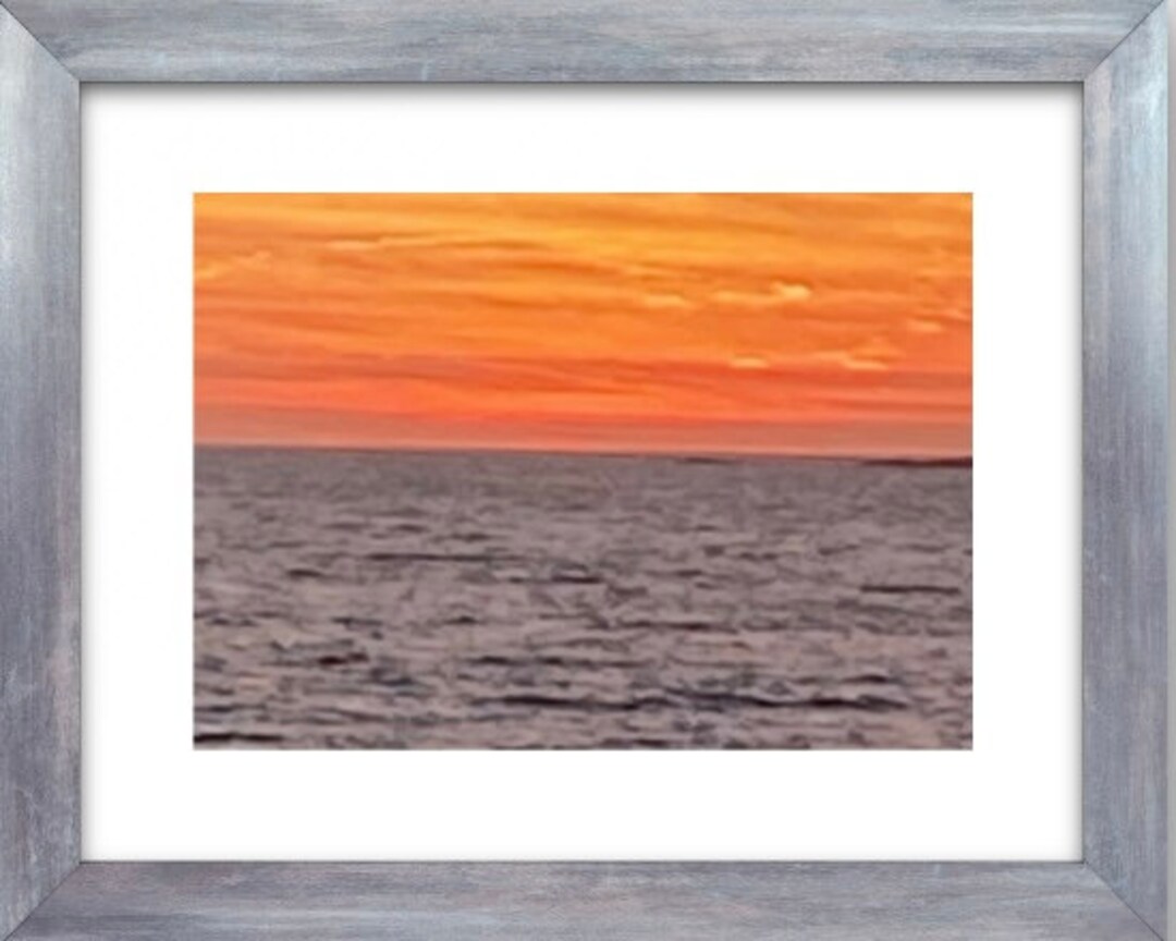 Ocean, Sunset Fine Art Print. Orange Sky, Coastal Home Decor. - Etsy
