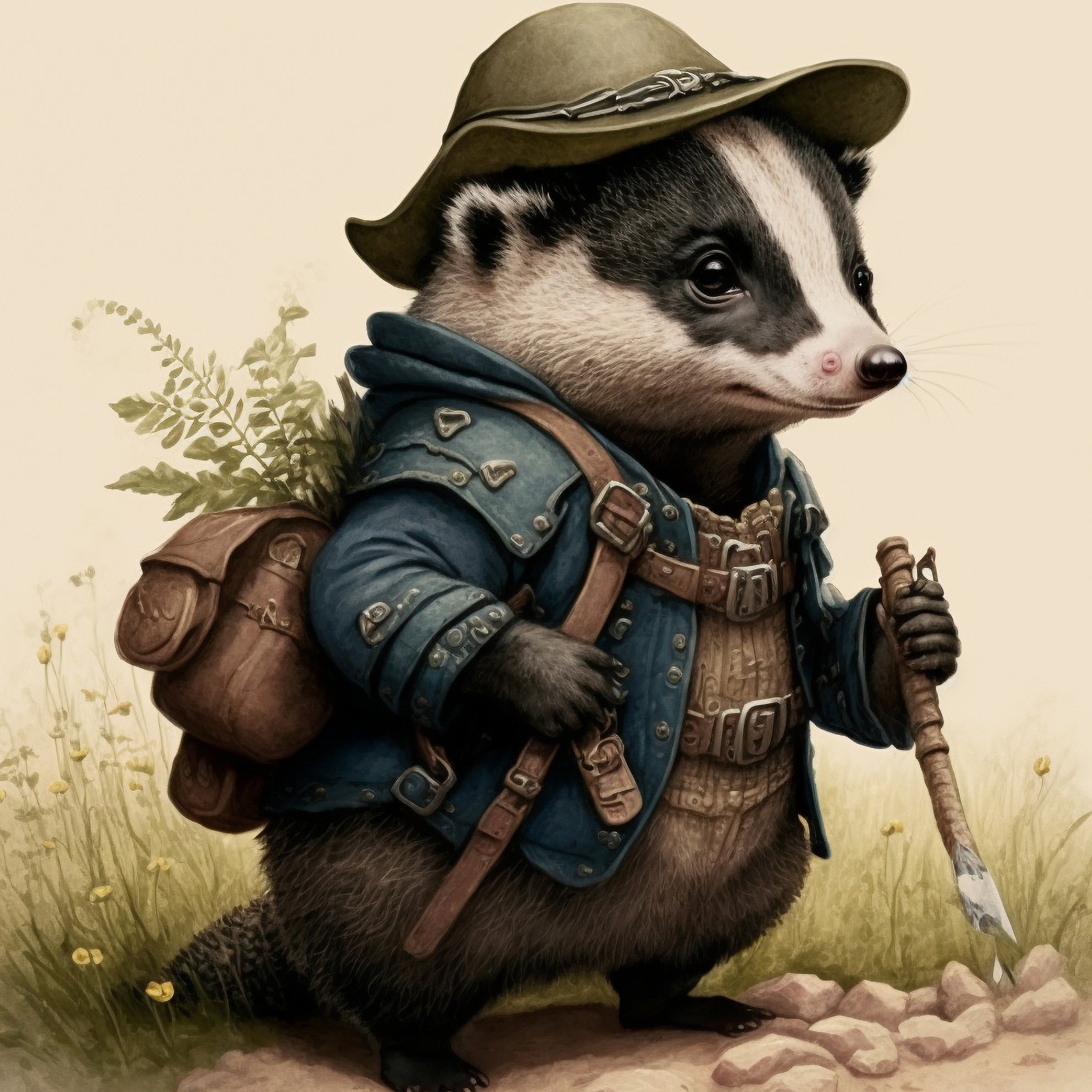 2 X Vintage Badger Adventurer Drawings, Digital Prints, Download, 100% ...