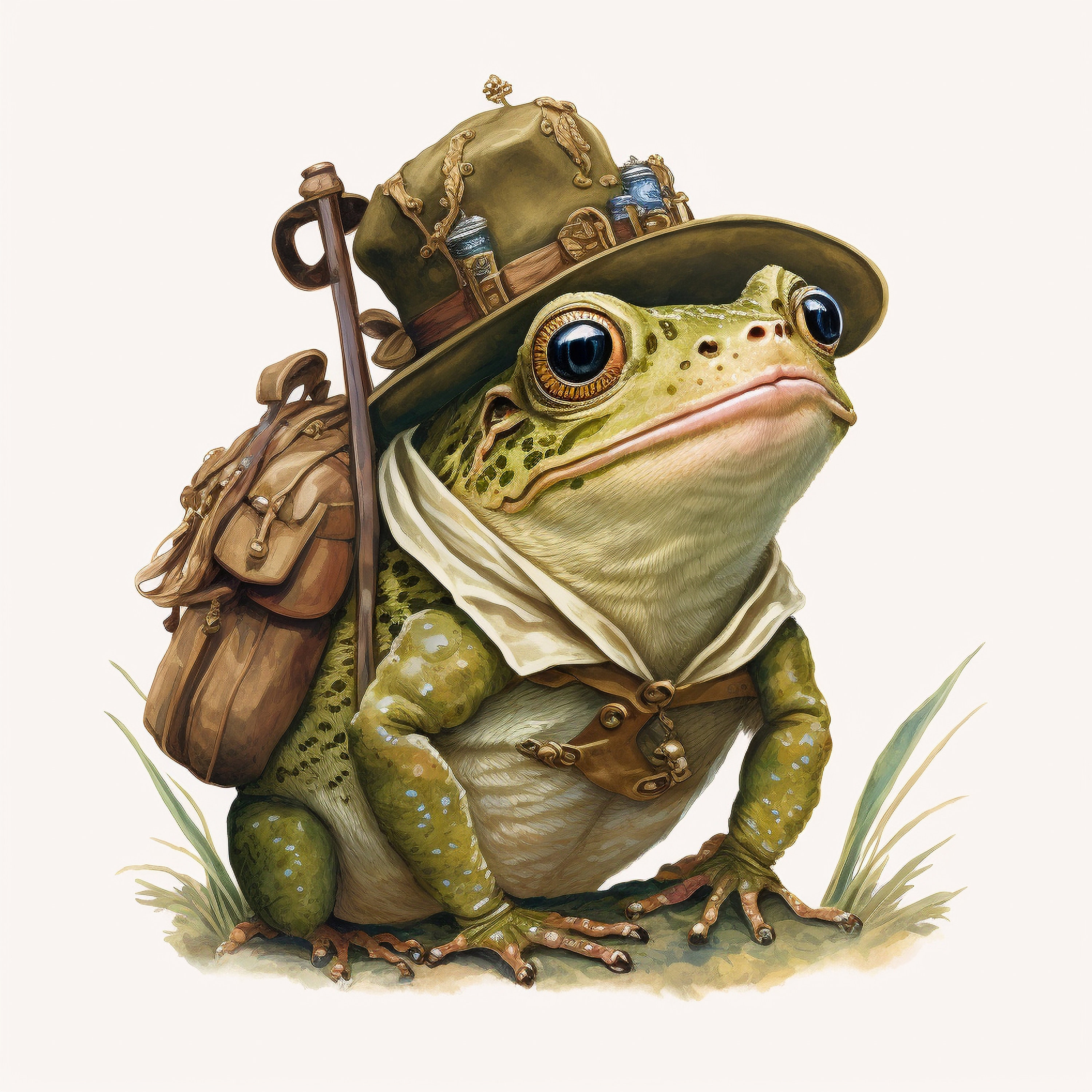 3 X Vintage Adventurer Frog Drawings, Digital Prints, Download, 100% ...